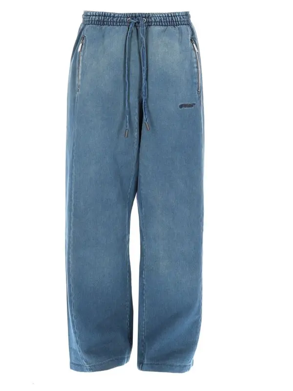 Off-White Distressed Diag Slouchy Jeans