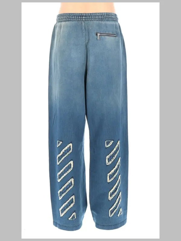 Off-White Distressed Diag Slouchy Jeans