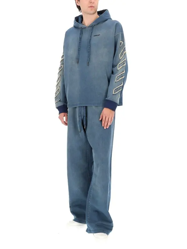 Off-White Distressed Diag Slouchy Jeans