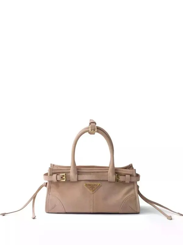 Prada Bonnie Suede Mini Handbag - Neutrals