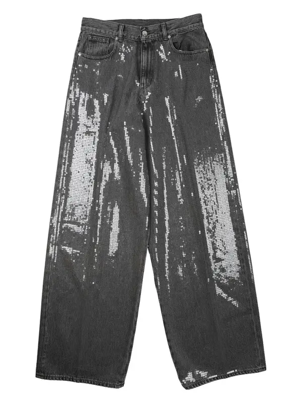 NINE:INTHE:MORNING Sequin Embellished Jeans