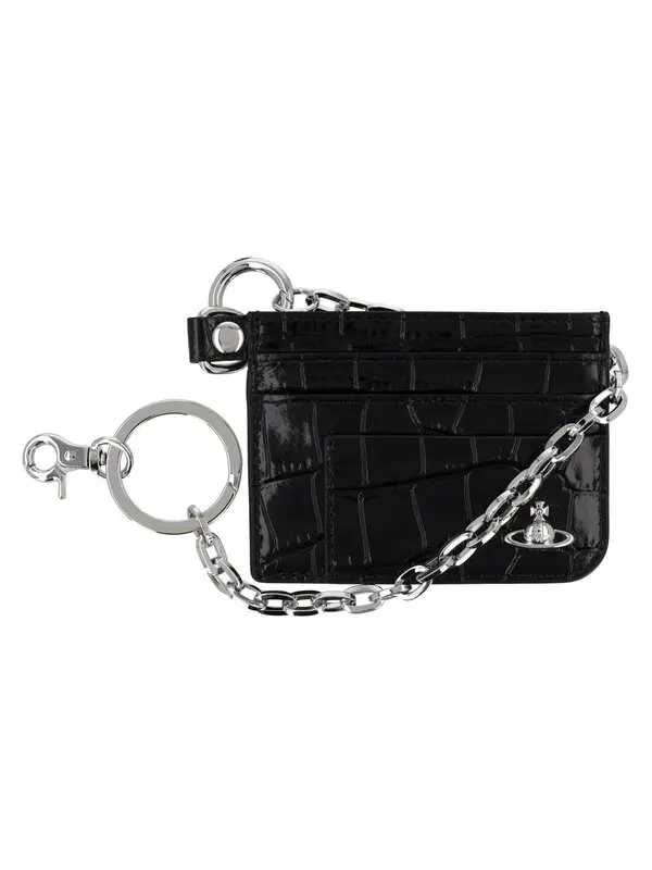 VIVIENNE WESTWOOD Flat Chain" Card Holder With Metal Chain Detail