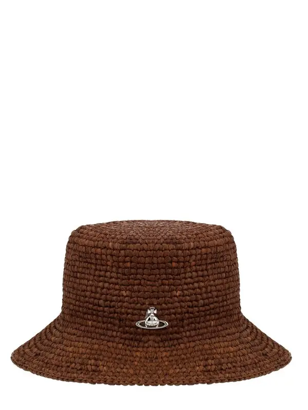 VIVIENNE WESTWOOD Raffia Bucket Hat - Brown
