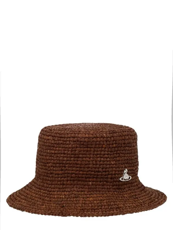 VIVIENNE WESTWOOD Raffia Bucket Hat - Brown