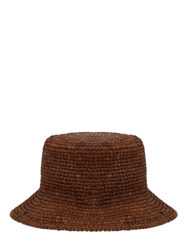 VIVIENNE WESTWOOD Raffia Bucket Hat - Brown