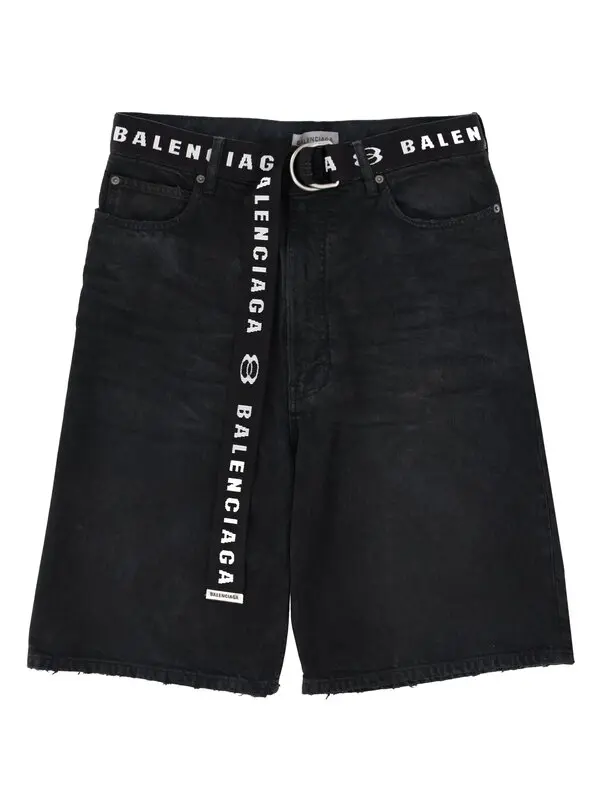 Balenciaga Belted Denim Shorts