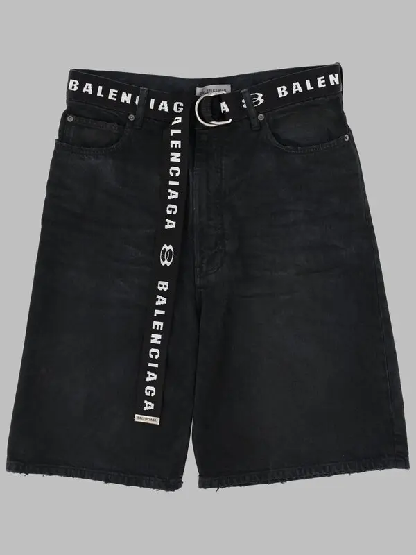 Balenciaga Belted Denim Shorts