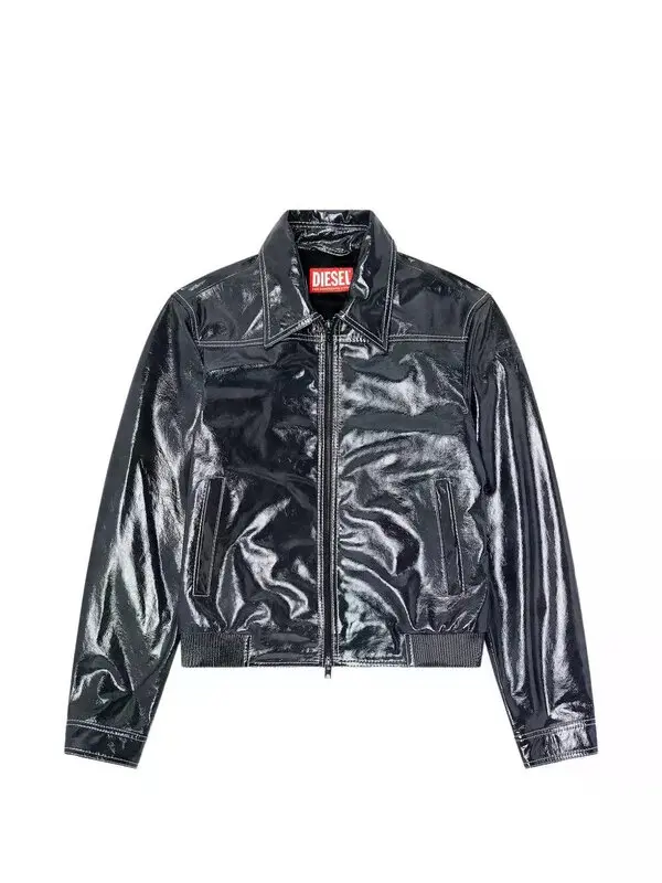 DIESEL® Patent Leather Shirt Jacket - Grey