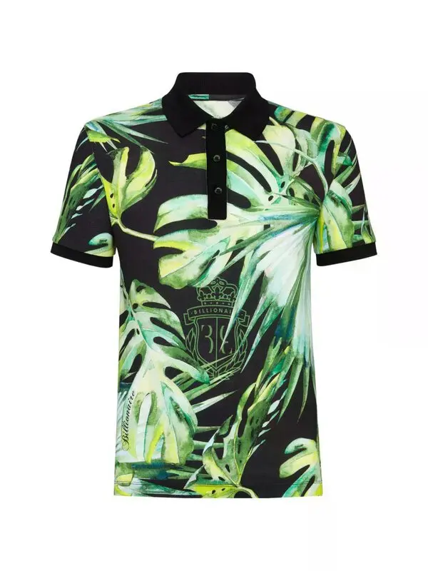 BILLIONAIRE Palmas Short-sleeve Polo Shirt - Black