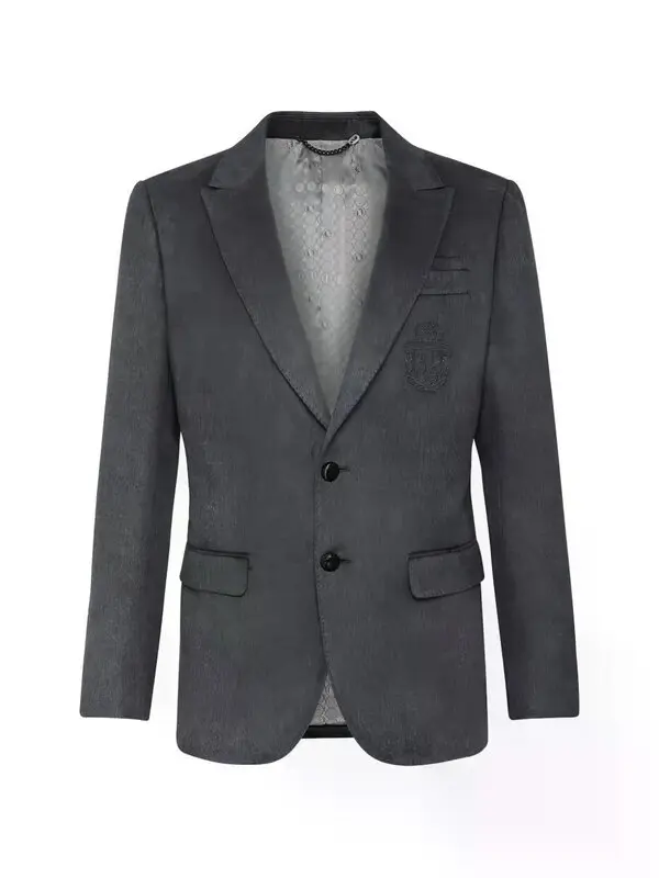 BILLIONAIRE Crest Peak-lapel Blazer - Grey