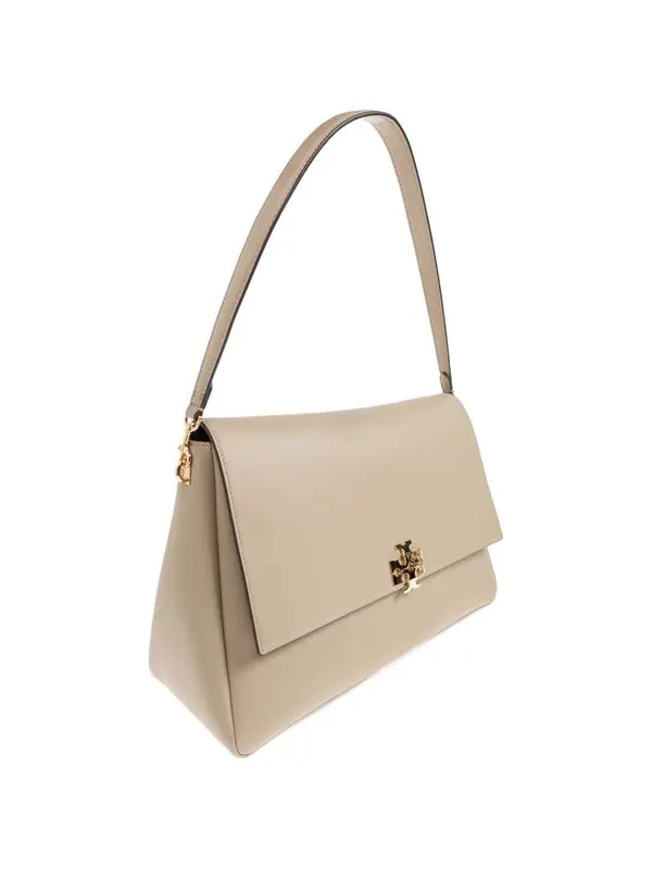Tory Burch Charlie Large Leather Shoulder Bag - Grey