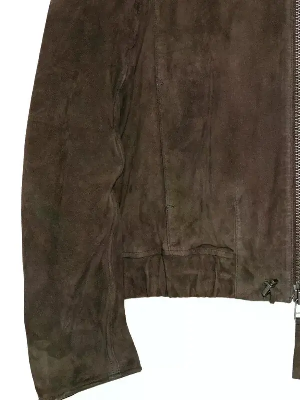 Kristensen Du Nord Goat Suede Zip-up Jacket - Brown