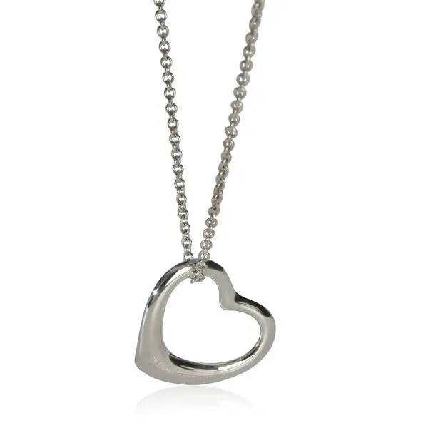 Tiffany & Co. Elsa Peretti Sterling Silver Open Heart Pendant Necklace - Sterling_silver