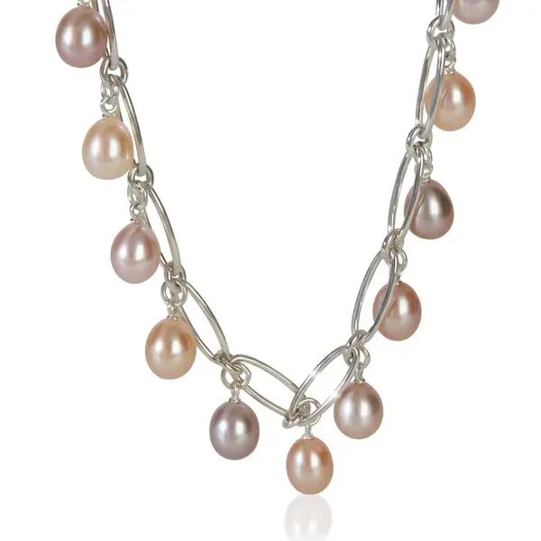 Tiffany & Co. Sterling Silver Pearl Oval Link Necklace - Sterling_silver