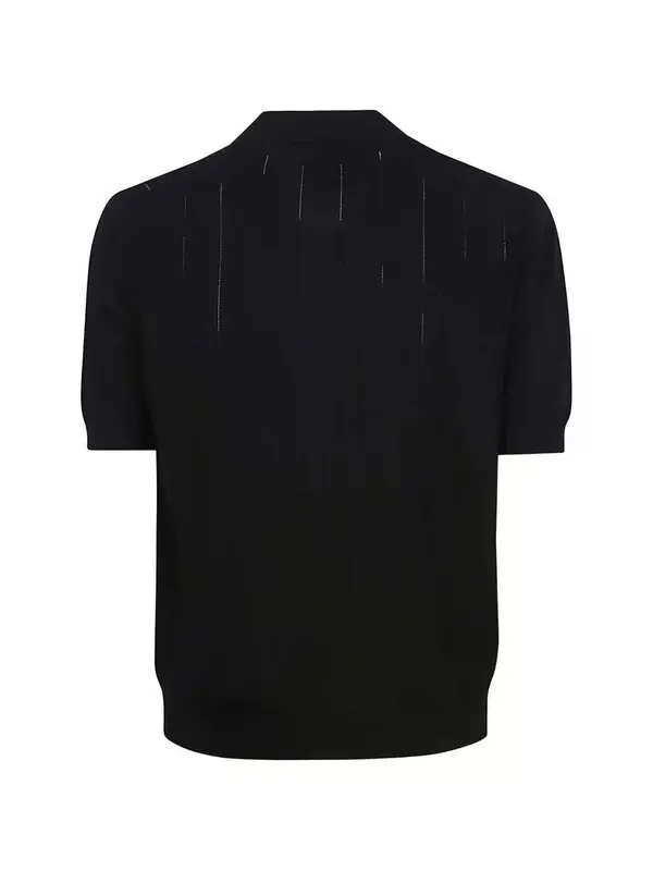 CRUCIANI Pointelle-knit Polo Shirt
