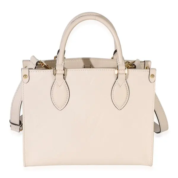 LOUIS VUITTON Cream Monogram Empreinte Giant Onthego Bb Top Handle Bag - Neutral