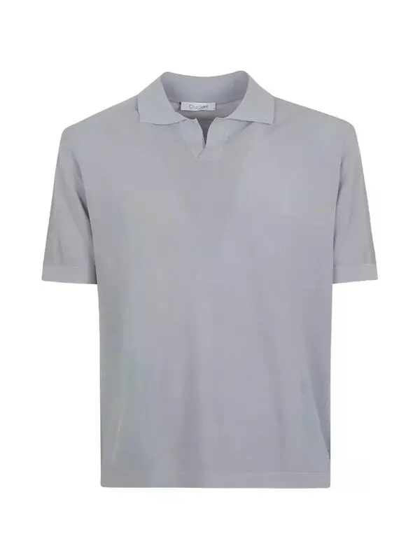 CRUCIANI Short-sleeve Knitted Polo Shirt