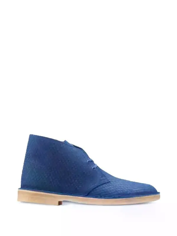 Clarks Snake-effect Leather Desert Boots - Blue