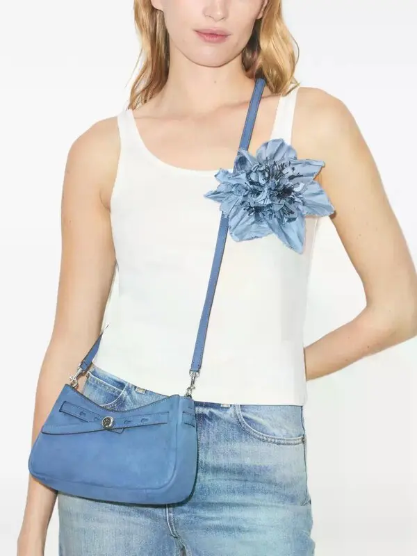 Tory Burch Romy Nubuck Zip-top Crossbody Bag - Blue