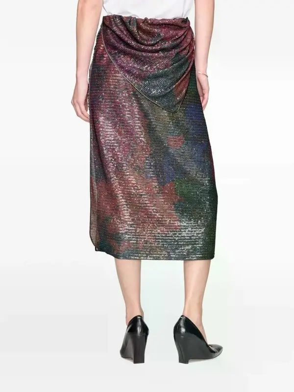 MAISON MARGIELA Draped Sequin Maxi Skirt - Black