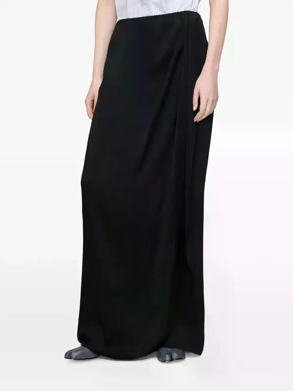 MAISON MARGIELA Maxi Skirt With Draped Detailing - Black