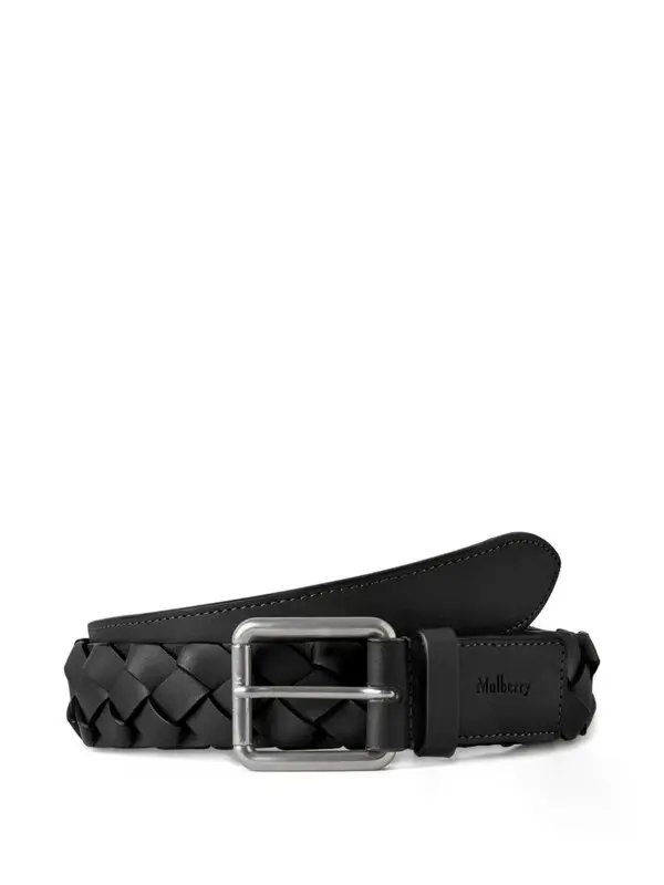 Mulberry Heritage Braided Leather Belt - Black