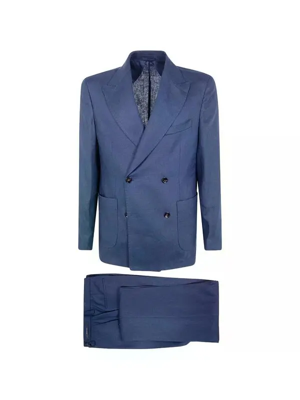 MICHAEL COAL Austin Owen Double-breasted Suit - Blue
