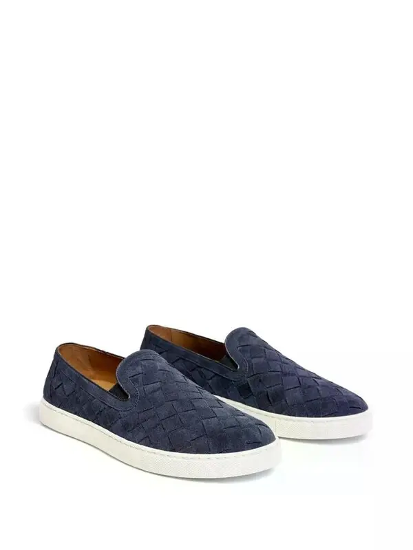 POCHE PARIS Woven Suede Loafers