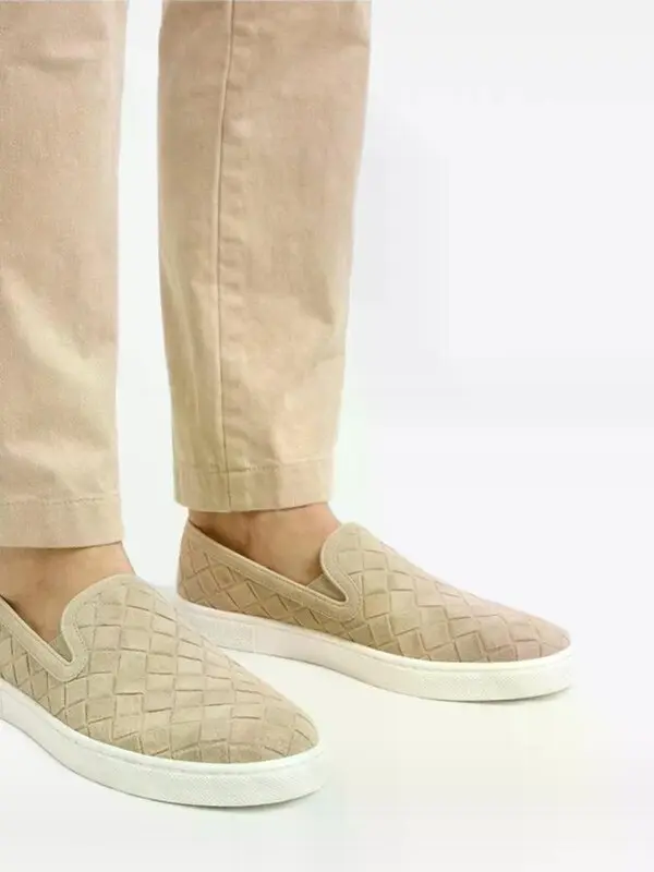 POCHE PARIS Woven Suede Loafers