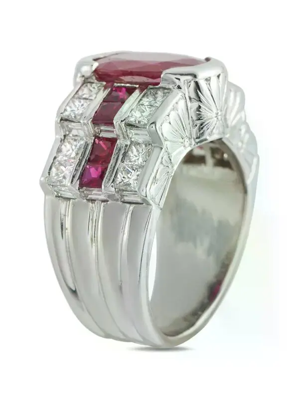 LB EXCLUSIVE Platinum Ruby And Diamond Ring - Silver