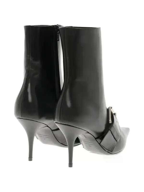 Balenciaga Buckle-embellishment Pointed-toe Ankle Boots