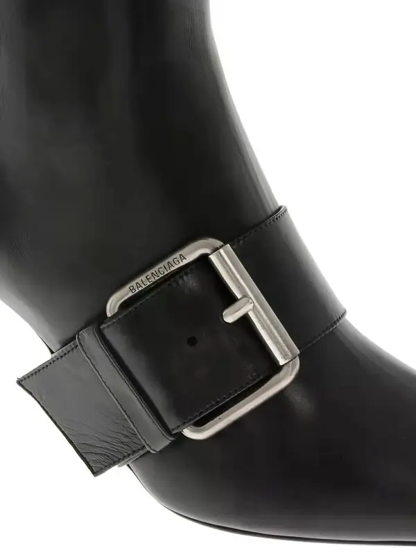 Balenciaga Buckle-embellishment Pointed-toe Ankle Boots