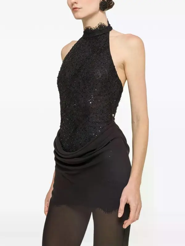 NISSA Sequin Embellishment Maxi Dress