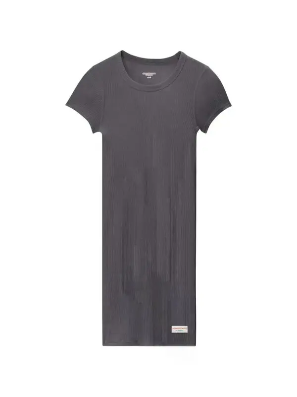 Alexander Wang Ribbed-knit Crew-neck Dress - Grey