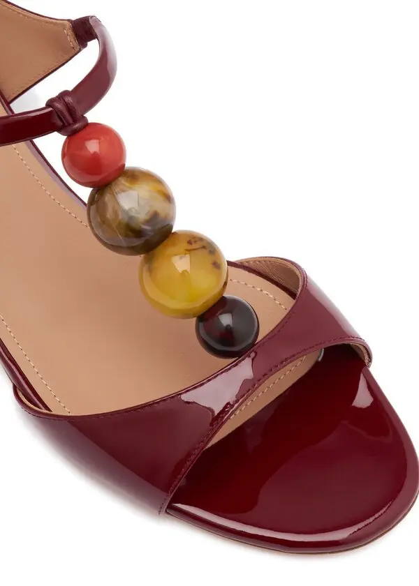 MALONE SOULIERS Lena Beaded Leather Flat Sandals