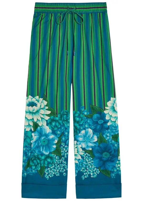 ALEMAIS Alémais Printed Cotton Wide-leg Trousers