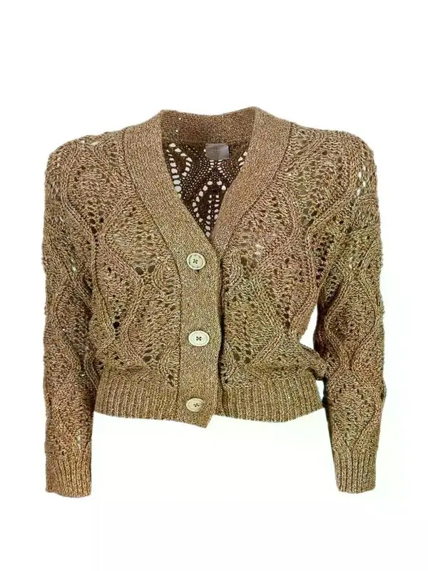 Eleventy Sequin-embellished Open-knit Cardigan