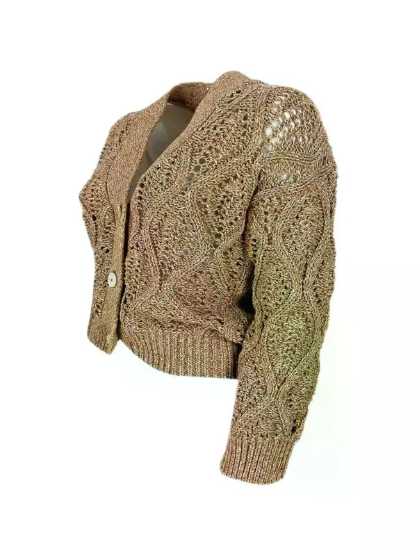 Eleventy Sequin-embellished Open-knit Cardigan