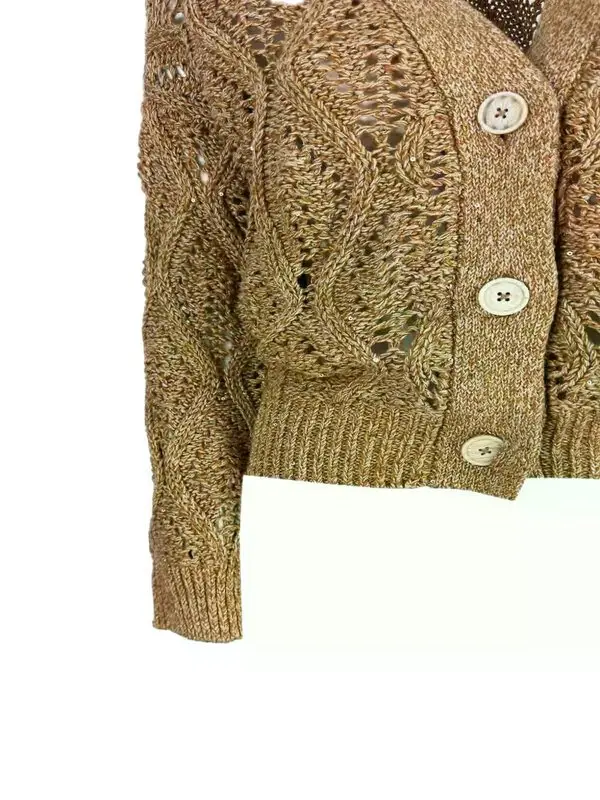 Eleventy Sequin-embellished Open-knit Cardigan