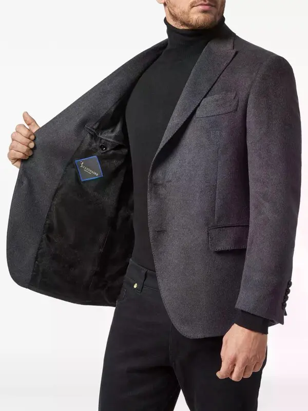 BILLIONAIRE Logo-embroidered Single-breasted Blazer - Grey