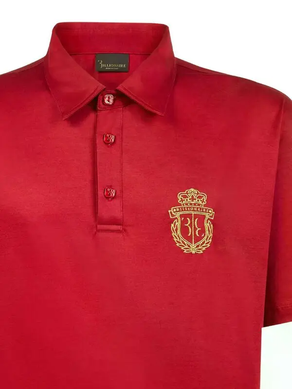 BILLIONAIRE Crest-embroidered Polo Shirt - Red