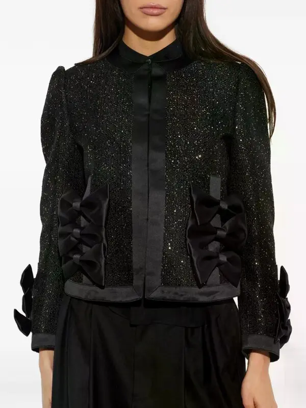 Noir Kei Ninomiya Shimmering Bow Embellished Jacket