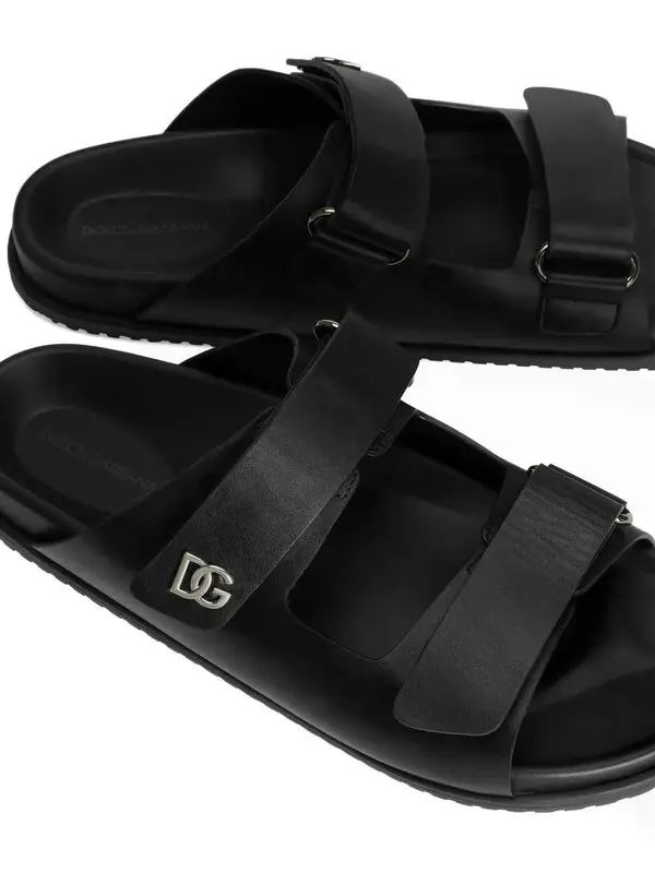 Dolce & Gabbana Calfskin Sandals With Dg Logo