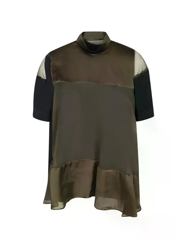 Sacai Panelled Ruffled Blouse