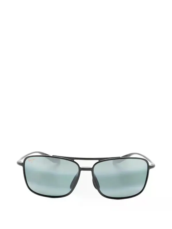 Maui Jim Double-bridge Rectangle-frame Sunglasses - Black