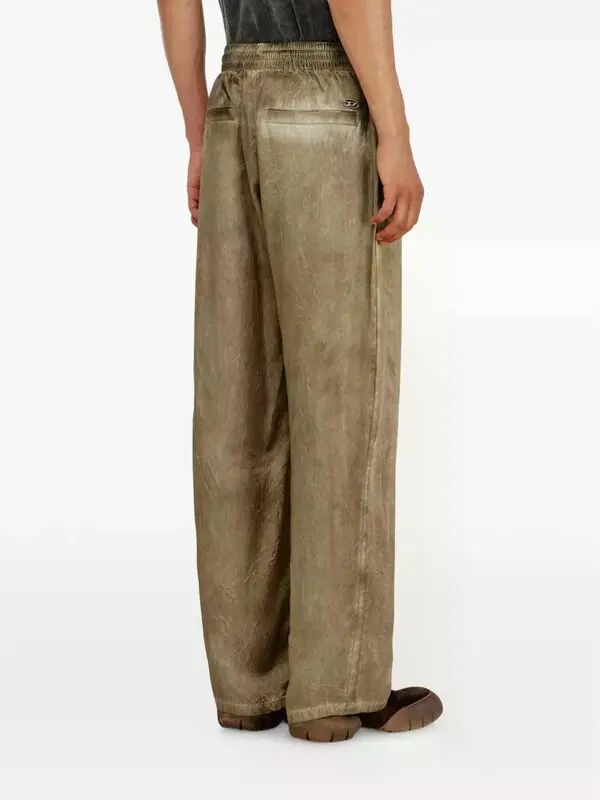 DIESEL® Wrinkled-effect Track Pants - Brown