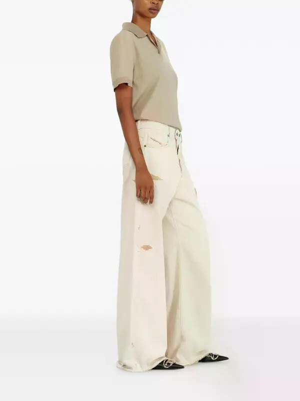 DIESEL® Relaxed Fit Low Waist Wide Leg Jeans - Neutrals