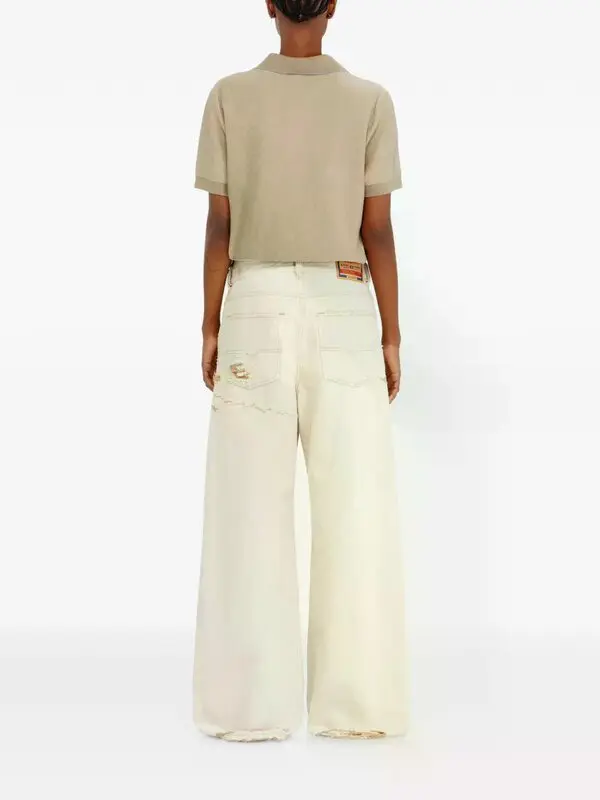 DIESEL® Relaxed Fit Low Waist Wide Leg Jeans - Neutrals