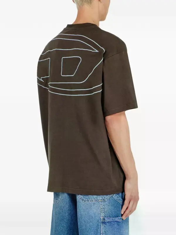 DIESEL® Logo-embroidered Washed-finish T-shirt