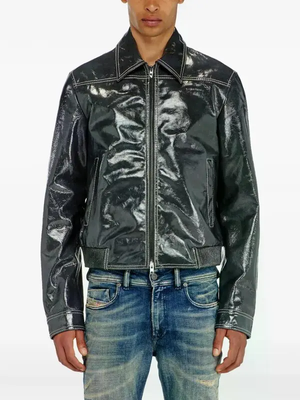 DIESEL® Patent Leather Shirt Jacket